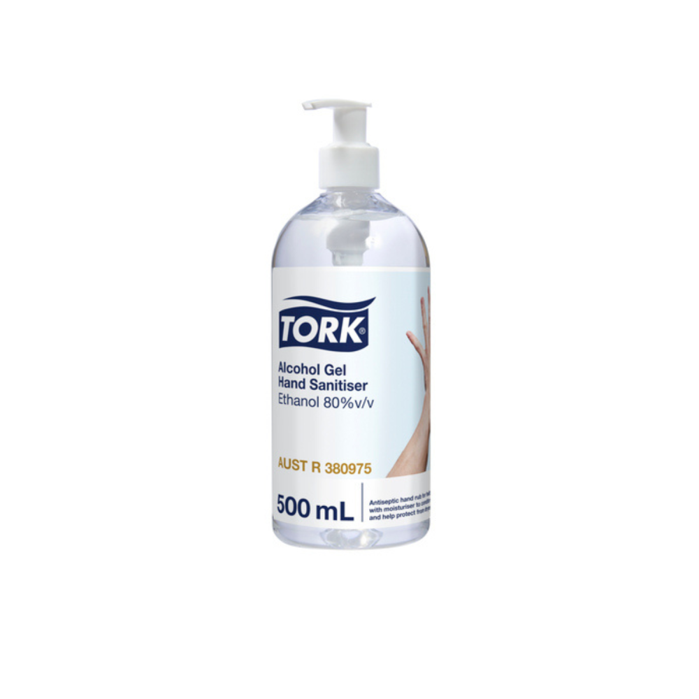 Tork Alcohol Gel Hand Sanitiser Pump Bottle 500mL - USL Medical
